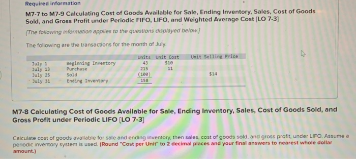Solved Required information M7-7 to M7-9 Calculating Cost of | Chegg.com