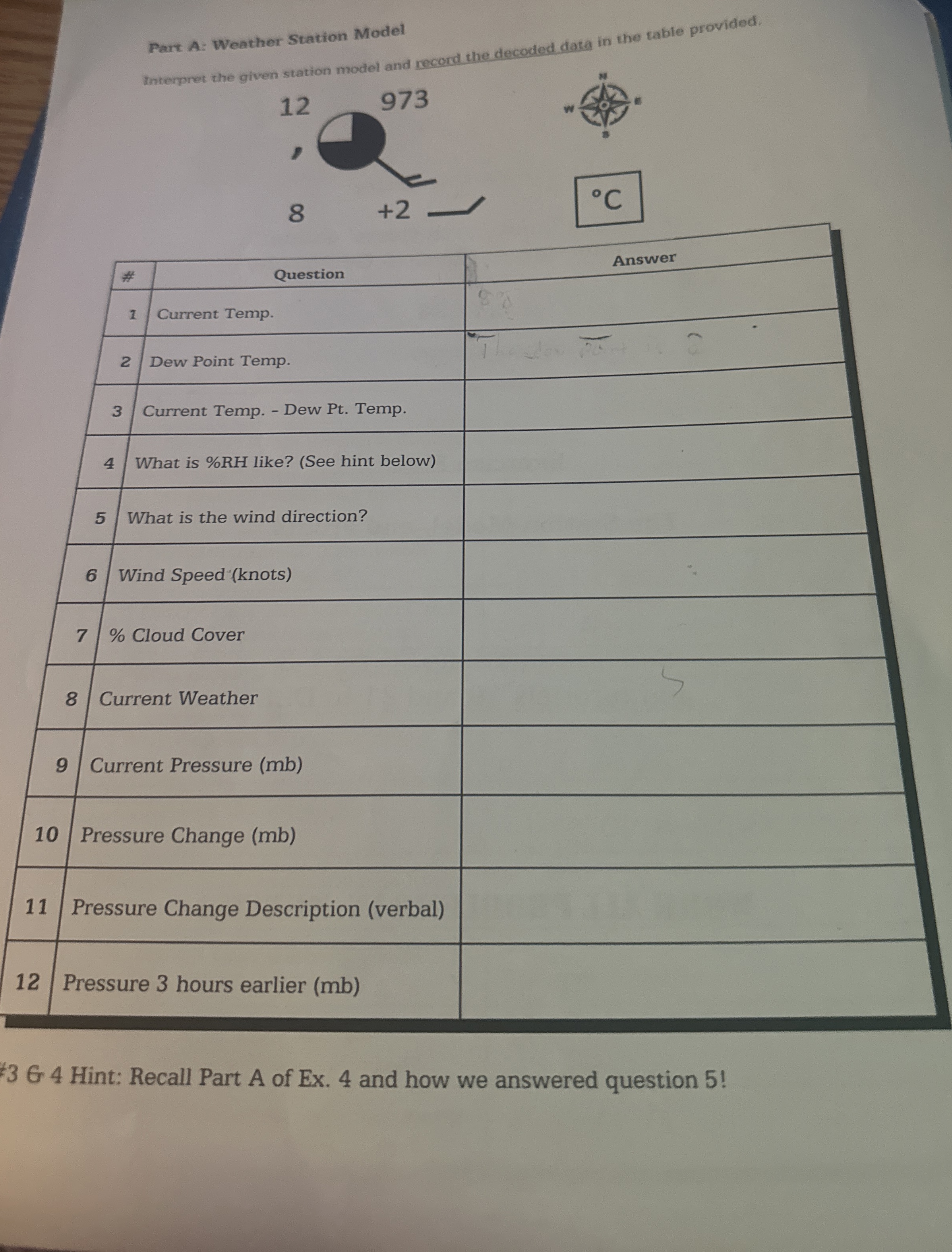 Solved Part A: Weather Station ModelThterpret the given | Chegg.com