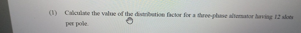 Solved (1) ﻿Calculate the value of the distribution factor | Chegg.com