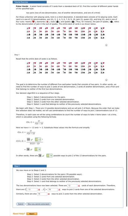 Solved Tutorial Exercise Poker Hands A poker hand consists | Chegg.com