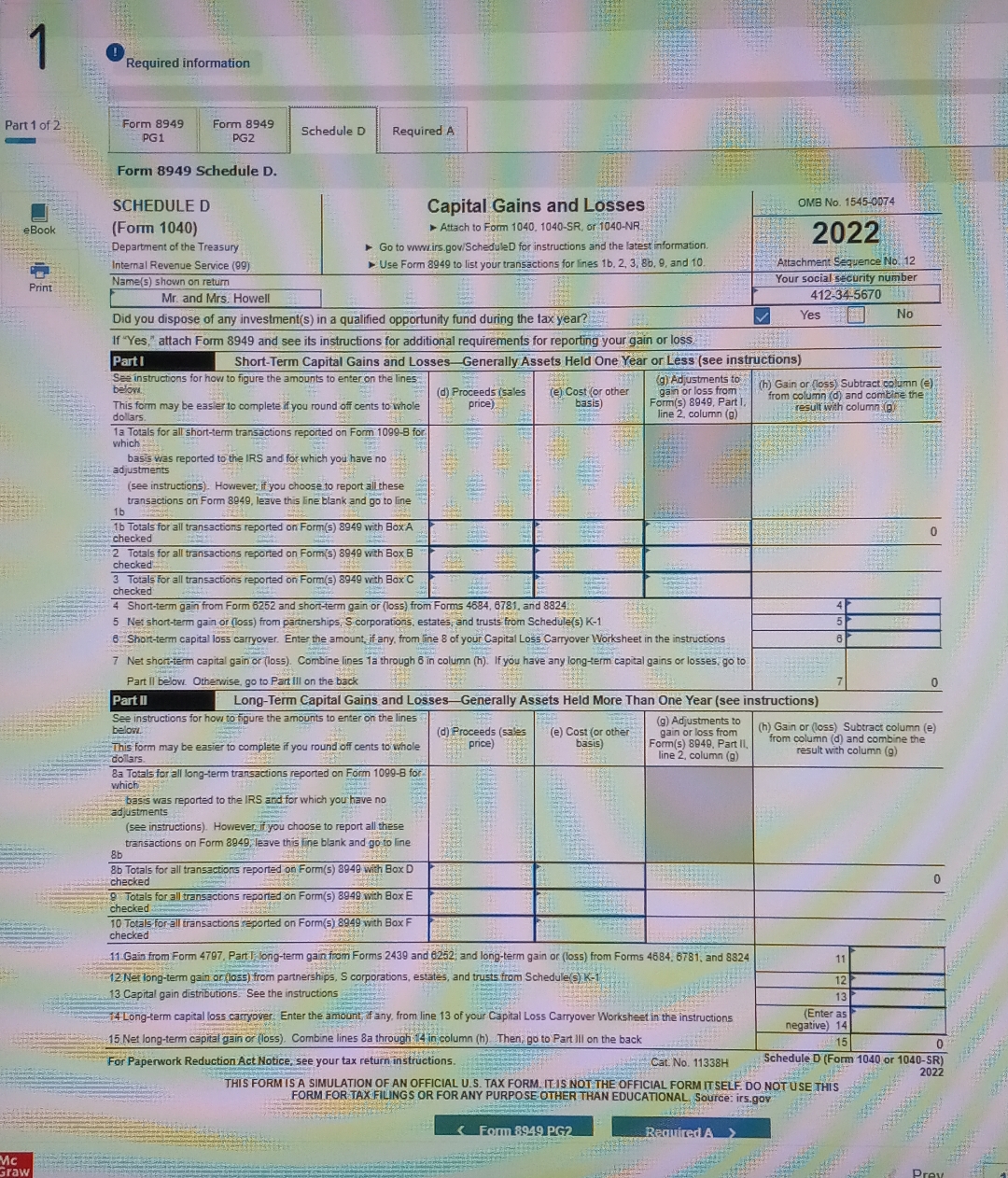 1Required informationPart 1 of 2Form 8949Form | Chegg.com 1Required informationPart 1 of 2Form 8949Form | Chegg.com