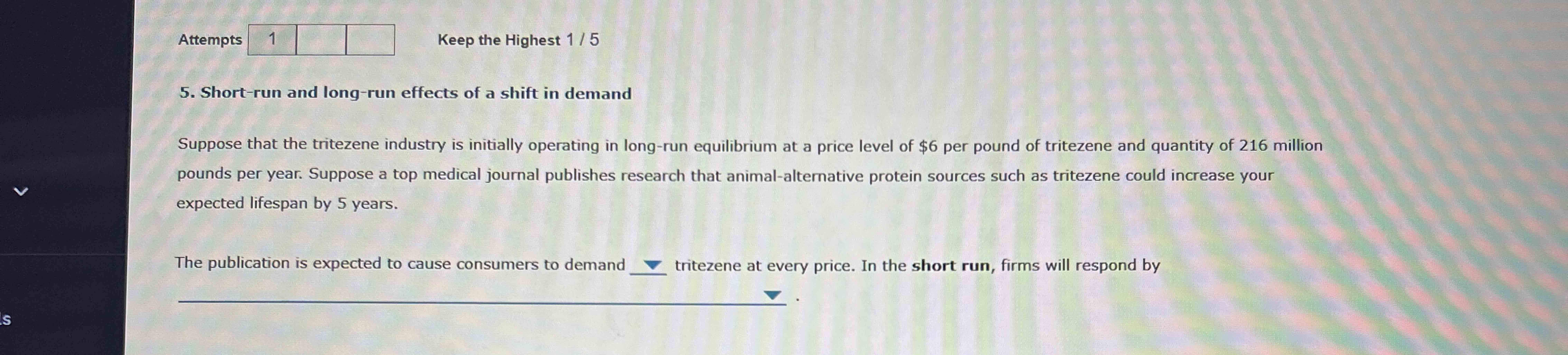 Solved Attempts Keep the Highest \( 1 / 5 \)5. ﻿Short-run | Chegg.com