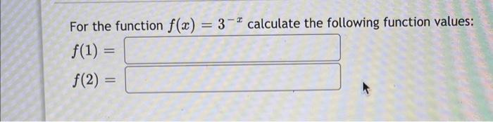 Solved For the function f(x)=3−x calculate the following | Chegg.com