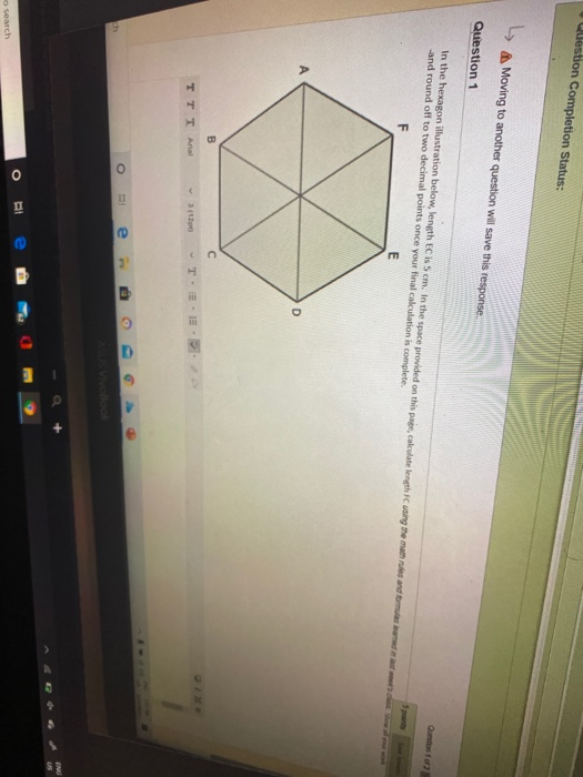 Solved in the hexagon illustration below, EC is 5 cm,In the | Chegg.com