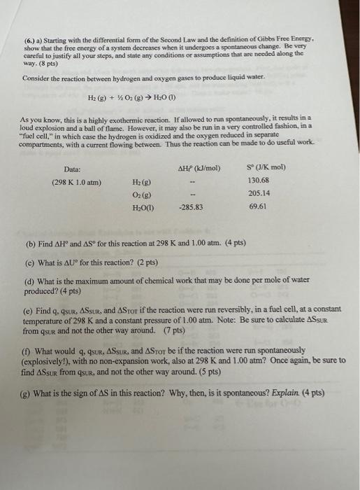 Solved (6.) a) Starting with the differential form of the | Chegg.com