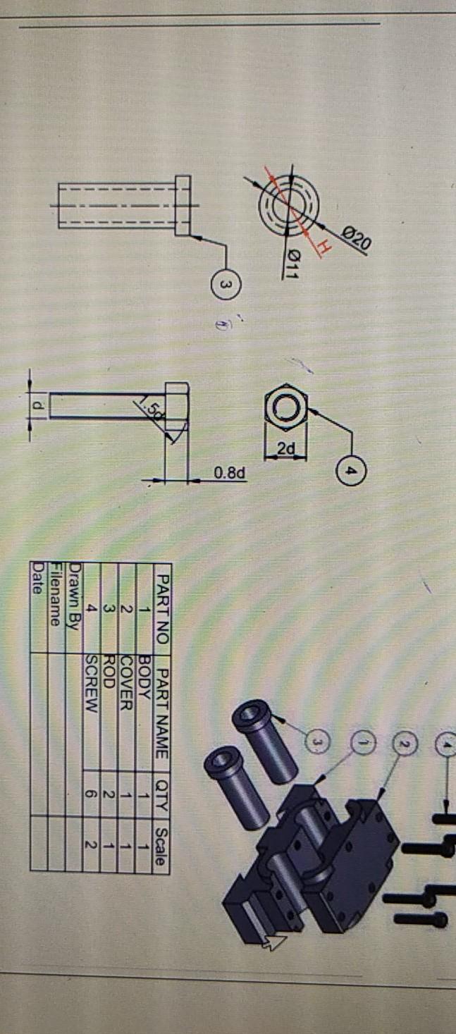 Solved Draw detail drawings of CROSSHEAD given below and | Chegg.com