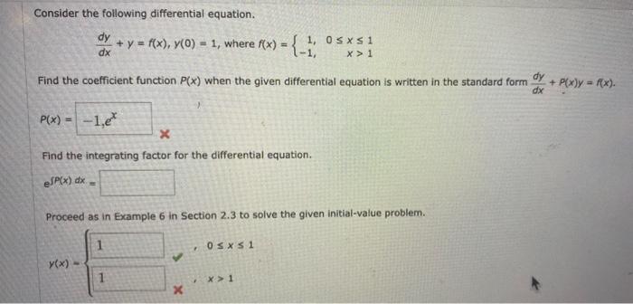 Solved Consider the following differential equations. | Chegg.com