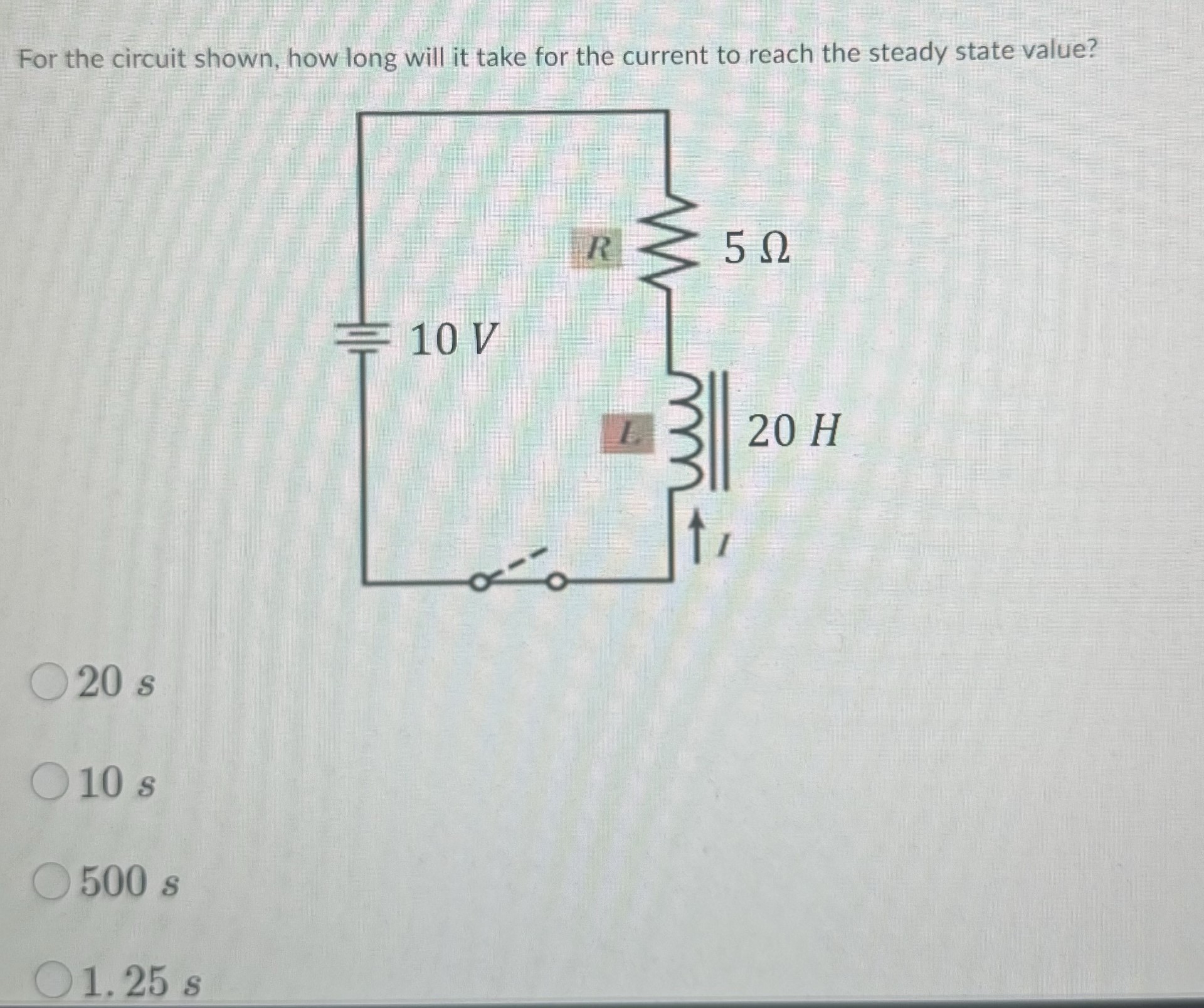 Solved For the circuit shown, how long will it take for the | Chegg.com