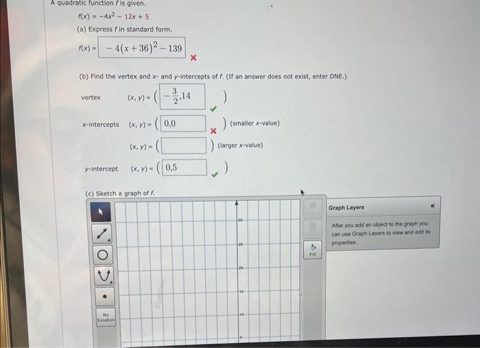 Solved A quadratic function f is given. f(x)=−4x2−12x+5 (a) | Chegg.com