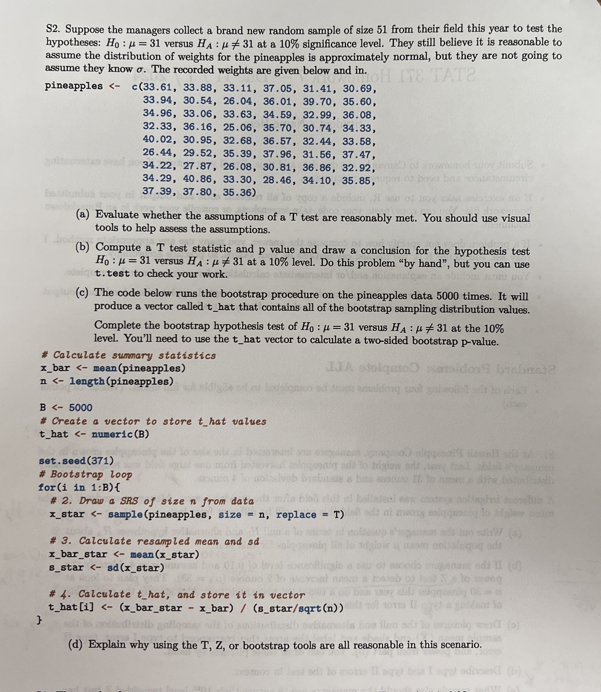 Solved S2. ﻿Suppose the managers collect a brand new random | Chegg.com