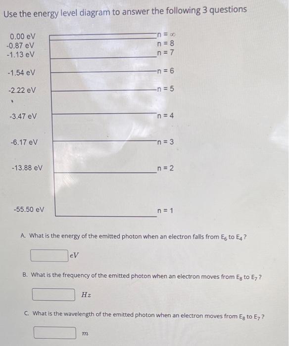 Solved Use the energy level diagram to answer the following | Chegg.com