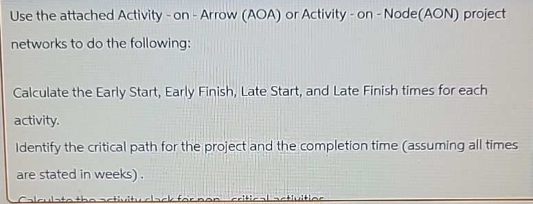 Use the attached Activity - ﻿on - ﻿Arrow (AOA) ﻿or | Chegg.com