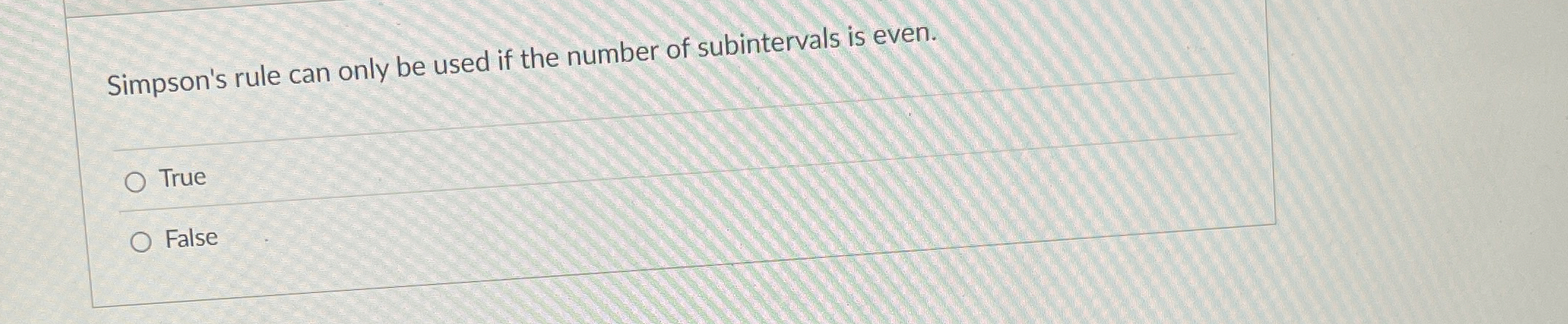 Solved Simpson's rule can only be used if the number of | Chegg.com
