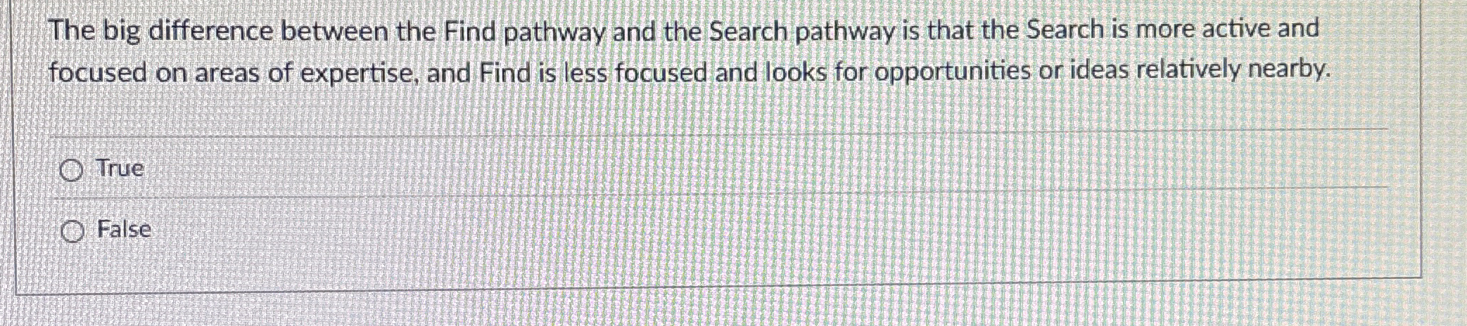 Solved The big difference between the Find pathway and the | Chegg.com