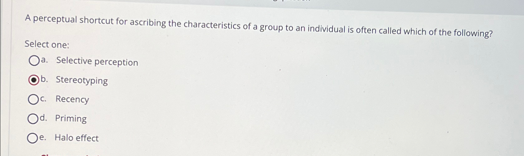 Solved A perceptual shortcut for ascribing the | Chegg.com