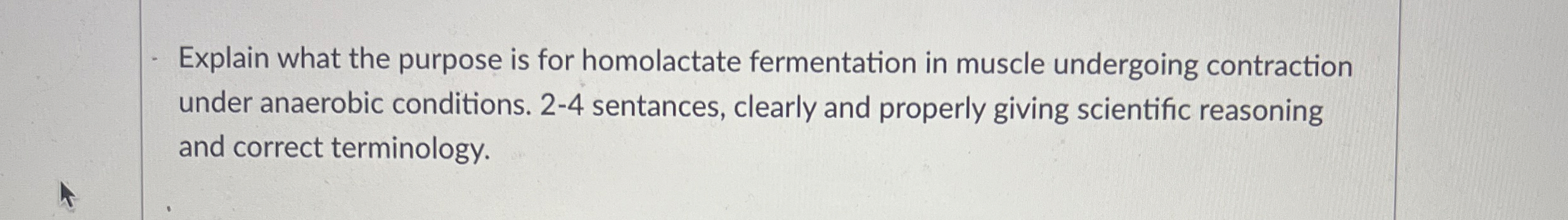 Solved Explain what the purpose is for homolactate | Chegg.com
