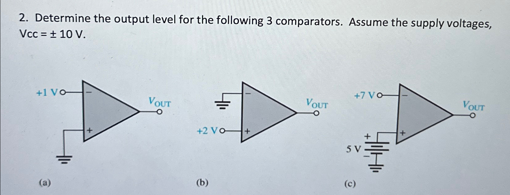 Solved Determine the output level for the following 3 | Chegg.com