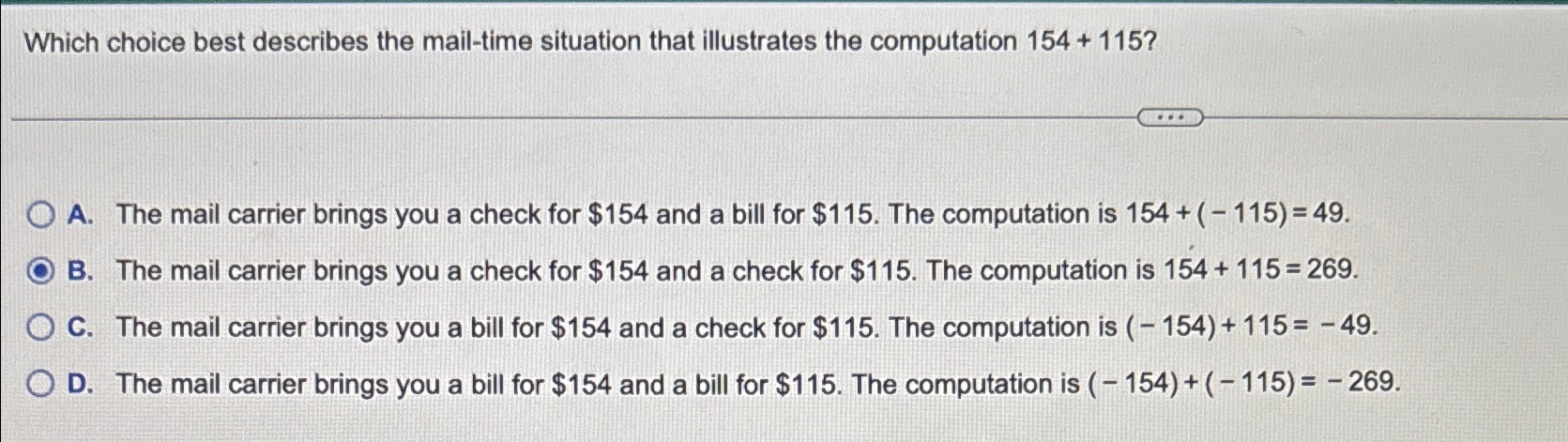 Solved Which choice best describes the mail-time situation | Chegg.com