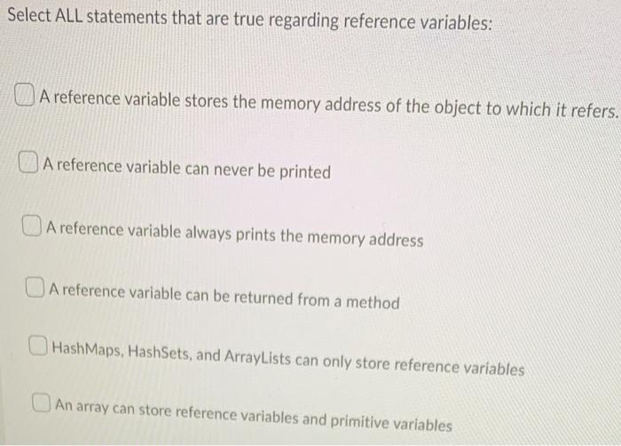Solved Select ALL statements that are true regarding | Chegg.com