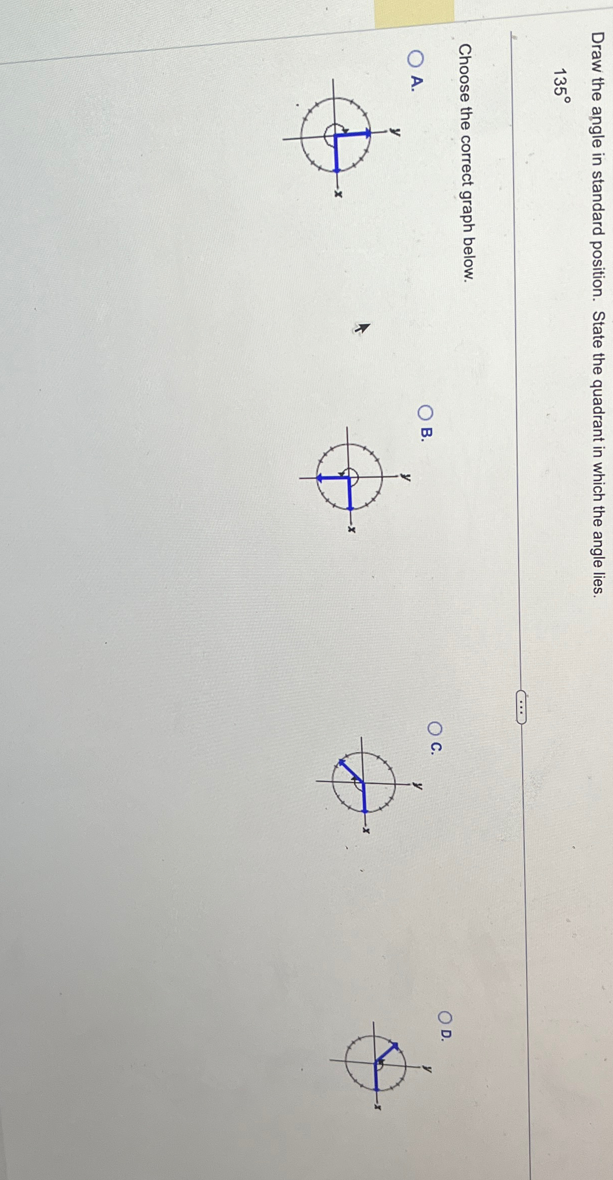 Solved Draw the angle in standard position. State the | Chegg.com