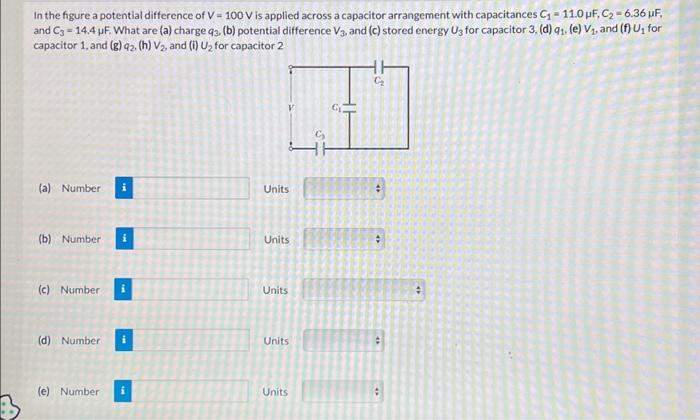 Solved In the figure a potential difference of V=100 V is | Chegg.com