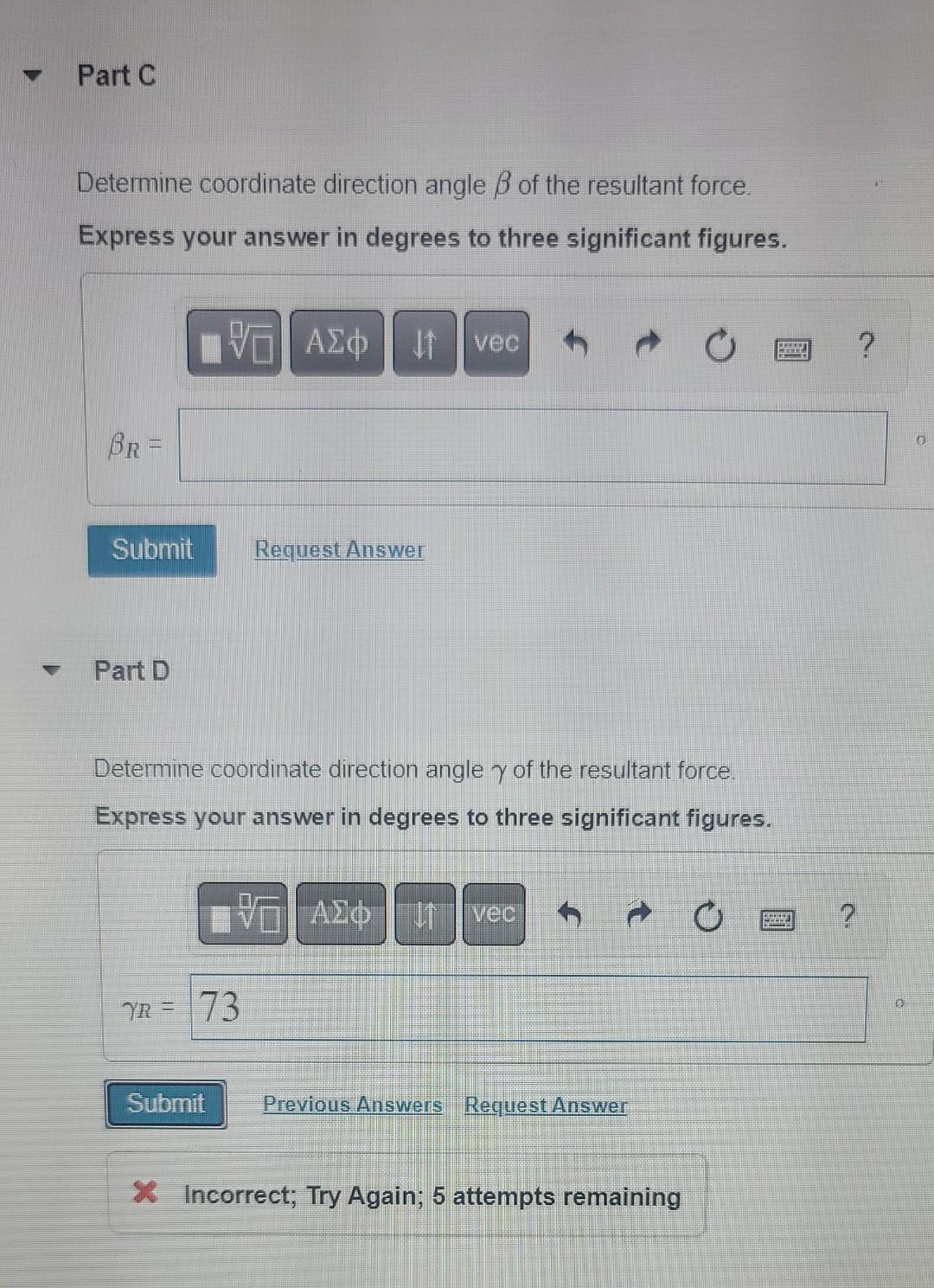 Solved If the coordinate direction angles for F3 with a | Chegg.com