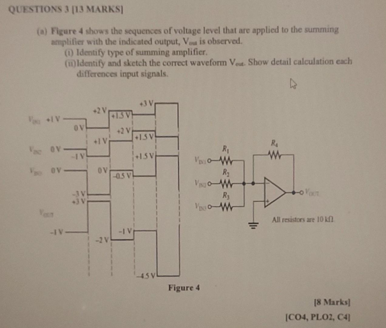 Solved (a) Figure 4 shows the sequences of voltage level | Chegg.com