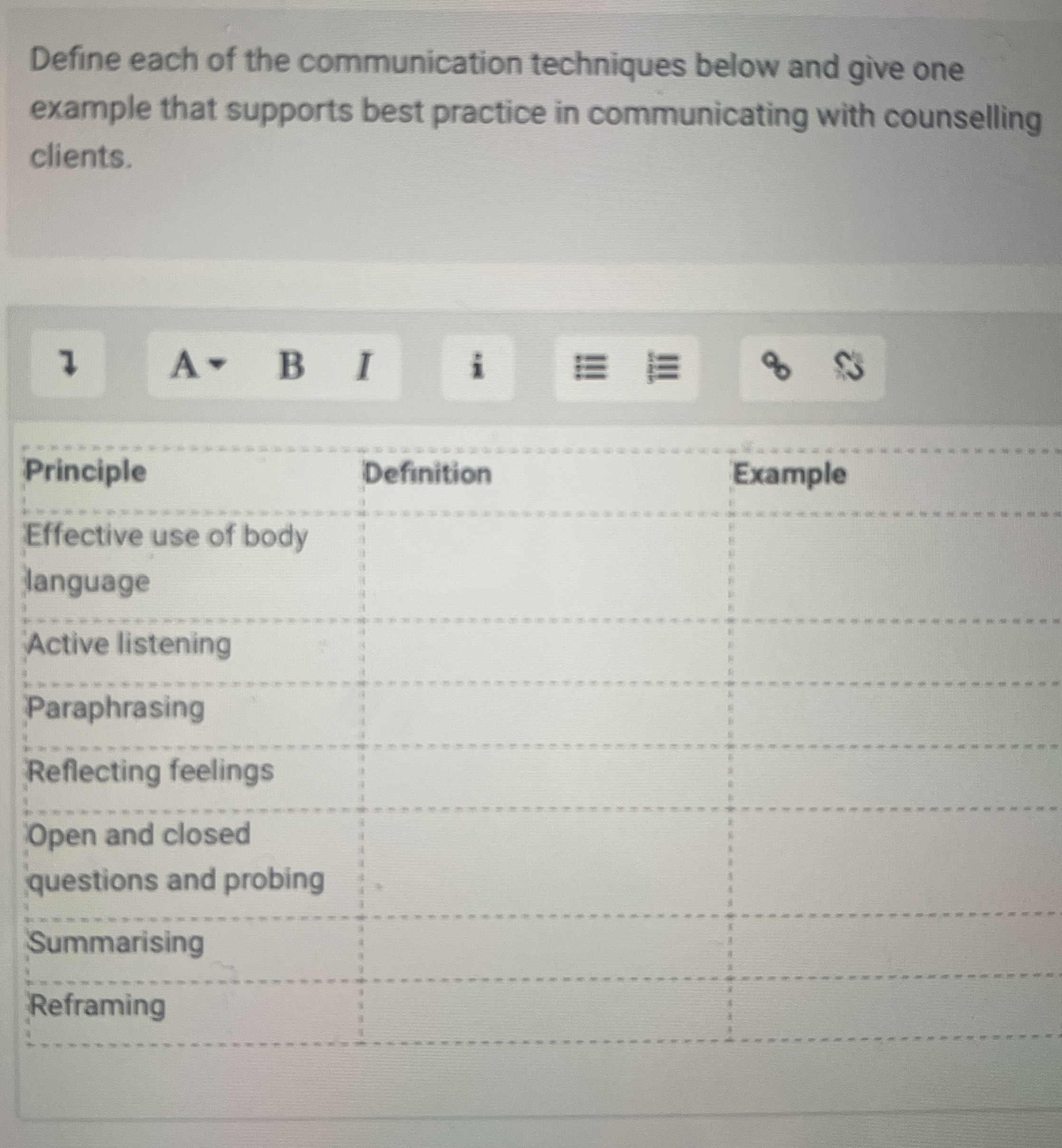 Solved Define each of the communication techniques below and | Chegg.com