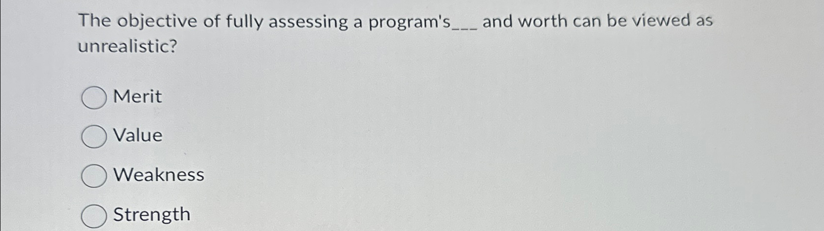 Solved The objective of fully assessing a program's q, ﻿and | Chegg.com