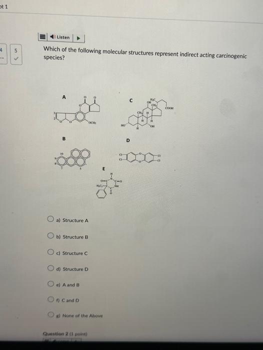 Which of the following molecular structures represent | Chegg.com