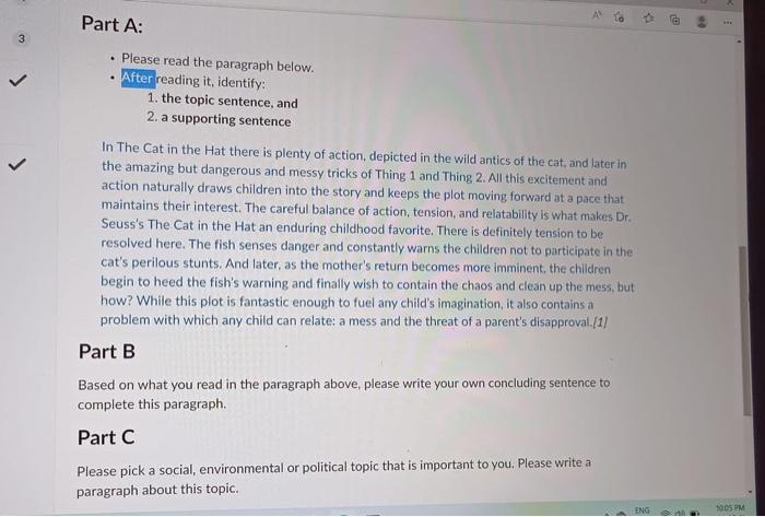 3 A to . Please read the paragraph below. After | Chegg.com