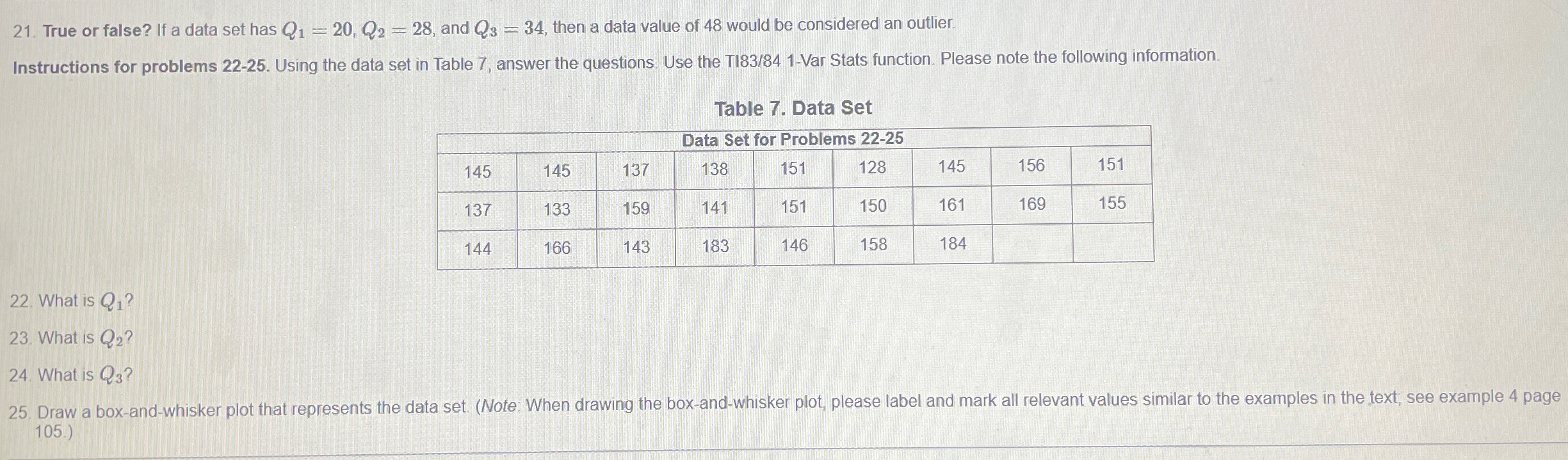 Solved True or false? If a data set has Q1=20,Q2=28, ﻿and | Chegg.com