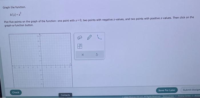 Solved Graph the function. h(x)=x2 Plot five points on the | Chegg.com