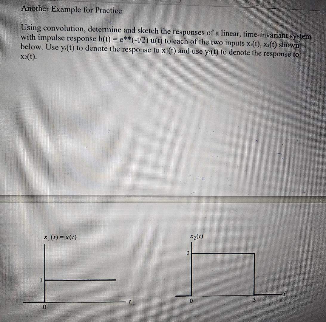 Solved Another Example for PracticeUsing convolution, | Chegg.com