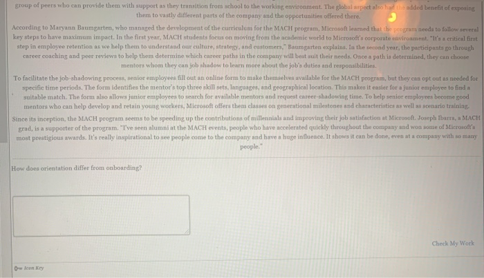 Solved Microsoft's MACH Program Designed to Help Millennial | Chegg.com