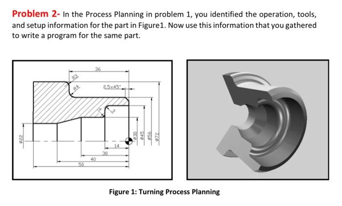 Solved Problem 2-In the Process Planning in problem 1, you | Chegg.com