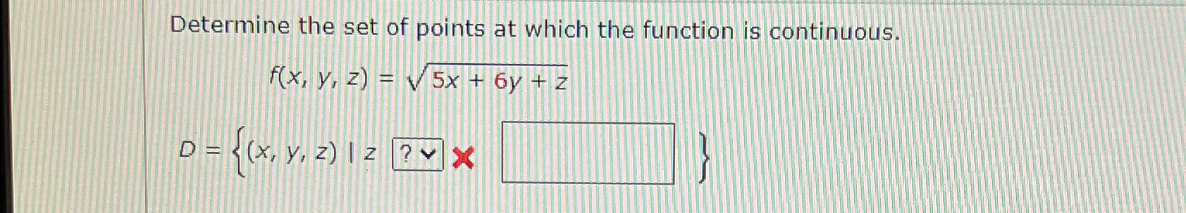 Solved Determine the set of points at which the function is | Chegg.com