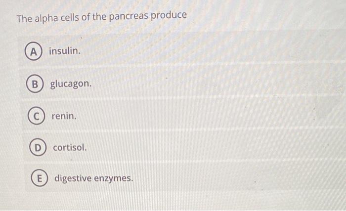 Solved The alpha cells of the pancreas produce insulin. | Chegg.com