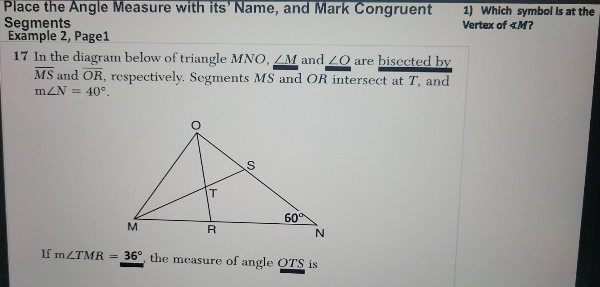 Solved 1) Which symbol is at the Vertex of | Chegg.com
