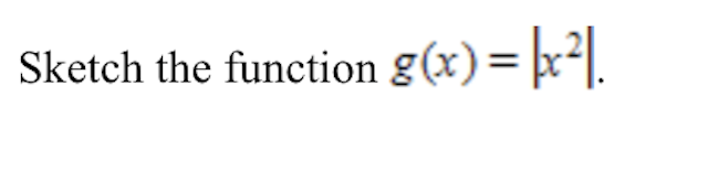 Solved Sketch the function g(x)=|x2|. | Chegg.com