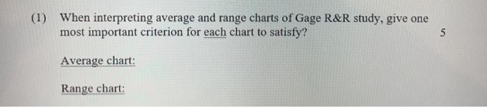 Solved (1) When interpreting average and range charts of | Chegg.com