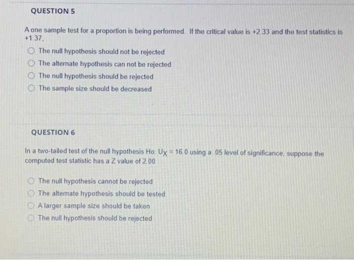 Solved A Type I error is committed when we reject a null | Chegg.com
