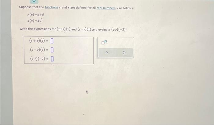 Solved Suppose that the functions r and s are defined for | Chegg.com
