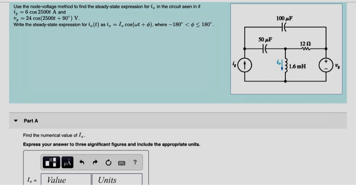 Solved Use the node-voltage method to find the steady-state | Chegg.com