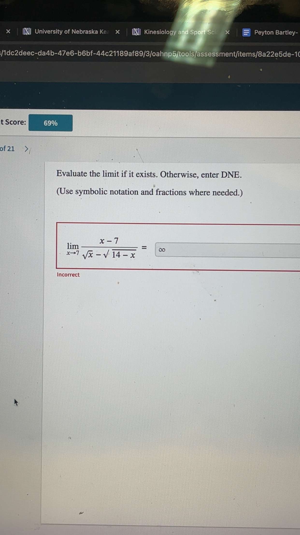 Solved Evaluate the limit if it exists. Otherwise, enter | Chegg.com