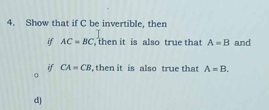 Solved 1. For each matrix given, find its inverse using EROS | Chegg.com