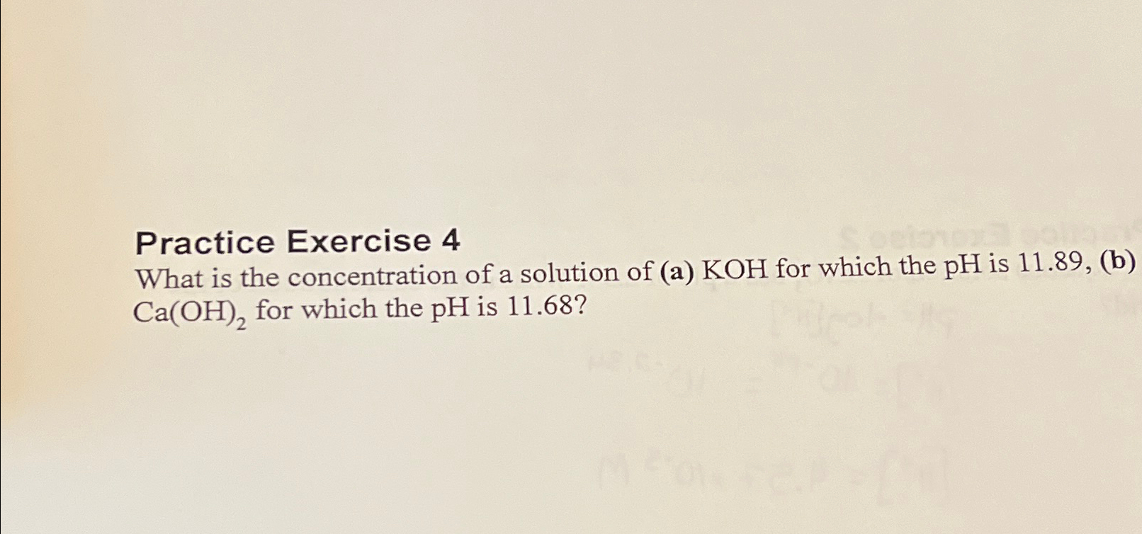 Solved Practice Exercise 4What is the concentration of a | Chegg.com Solved Practice Exercise 4What is the concentration of a | Chegg.com