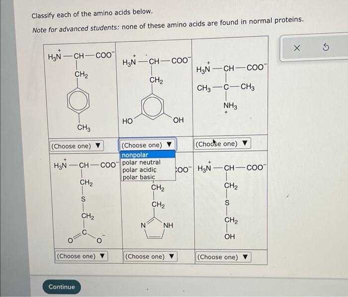 Solved Classify each of the amino acids below. Note for | Chegg.com