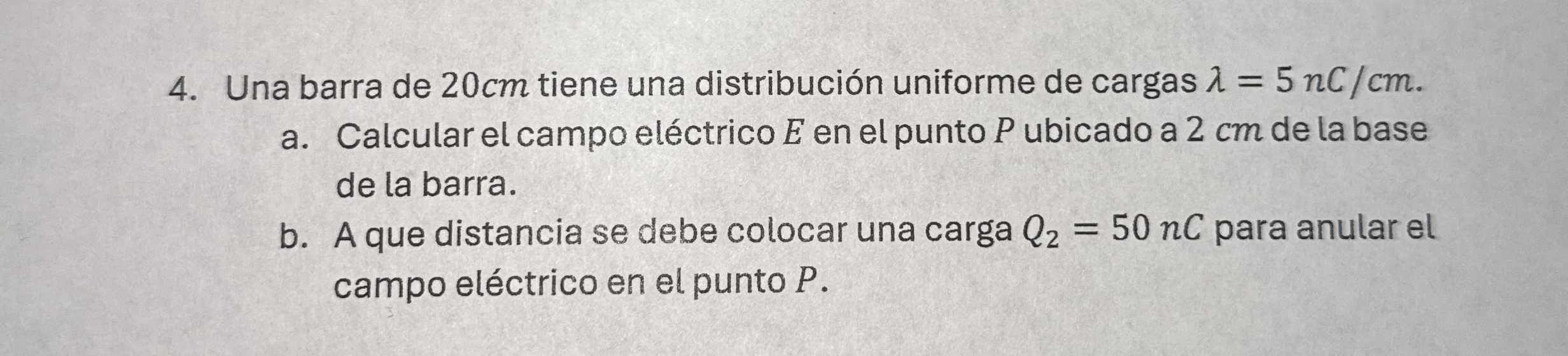Solved Una barra de 20 ﻿cm tiene una distribución uniforme | Chegg.com