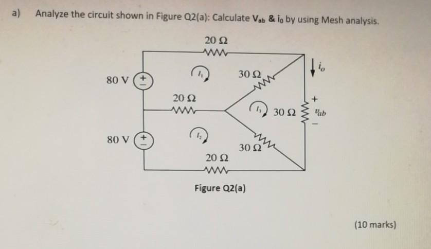 Solved a) Analyze the circuit shown in Figure Q2(a): | Chegg.com